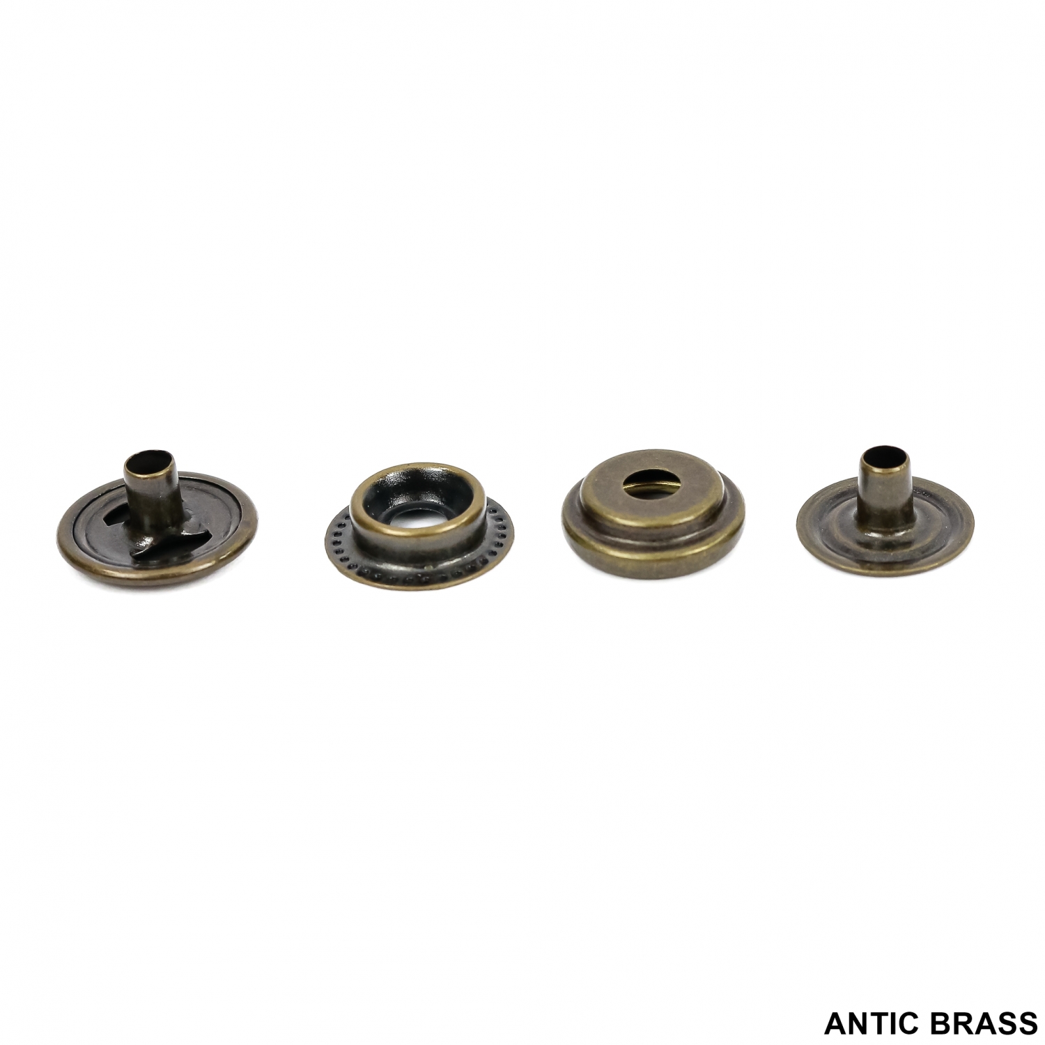 Capse din Metal, 15 mm, Nickel, Antic-brass, Black-oxid (1000 seturi ...
