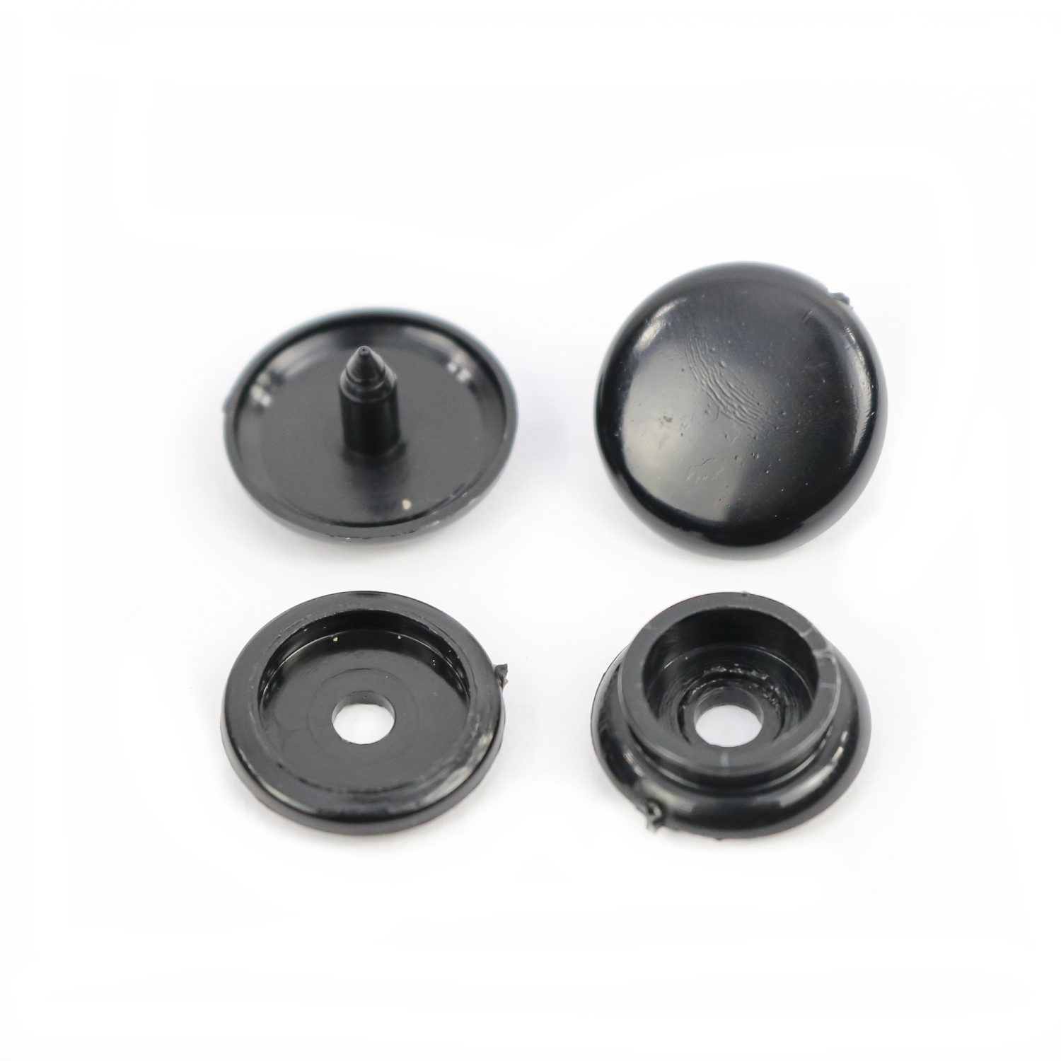 Capse din Plastic, 10 mm, Alb, Negru (1.000 seturi/pachet) - Emidale