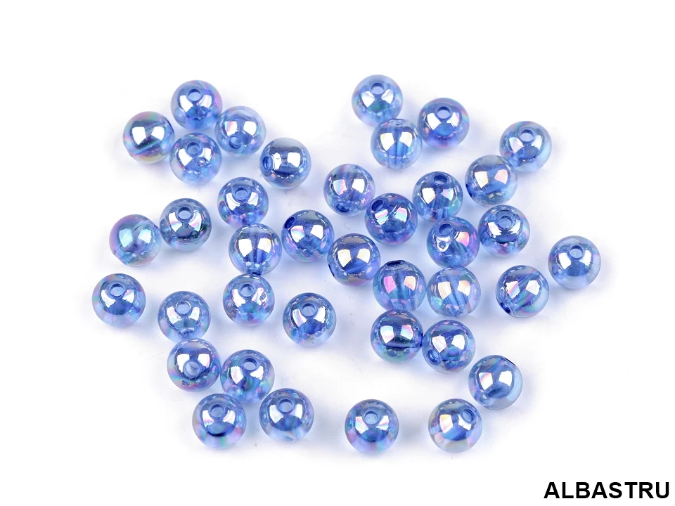 Margele Curcubeu din Plastic, 8 mm (1 pachet)Cod: 340435 - Emidale