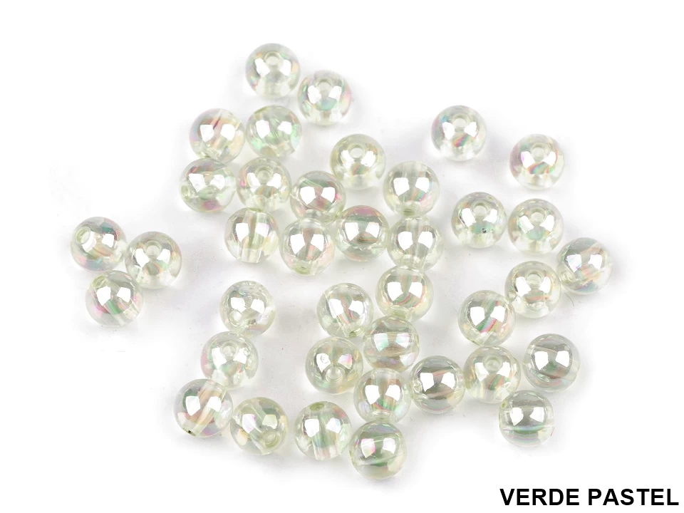 Margele Curcubeu din Plastic, 8 mm (1 pachet)Cod: 340435 - Emidale
