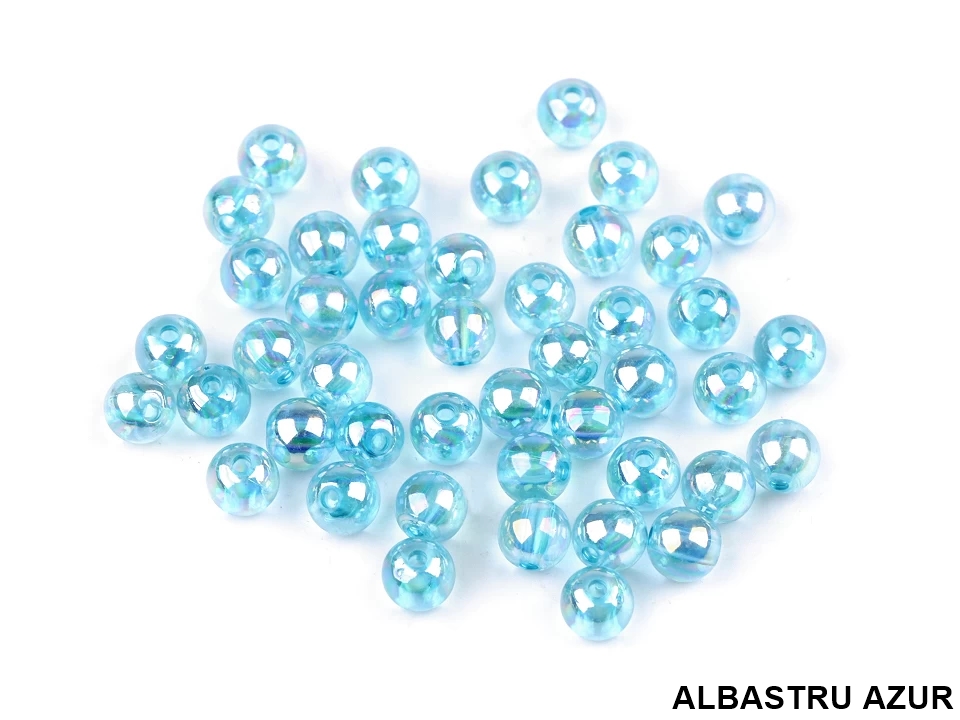 Margele Curcubeu din Plastic, 8 mm (1 pachet)Cod: 340435 - Emidale