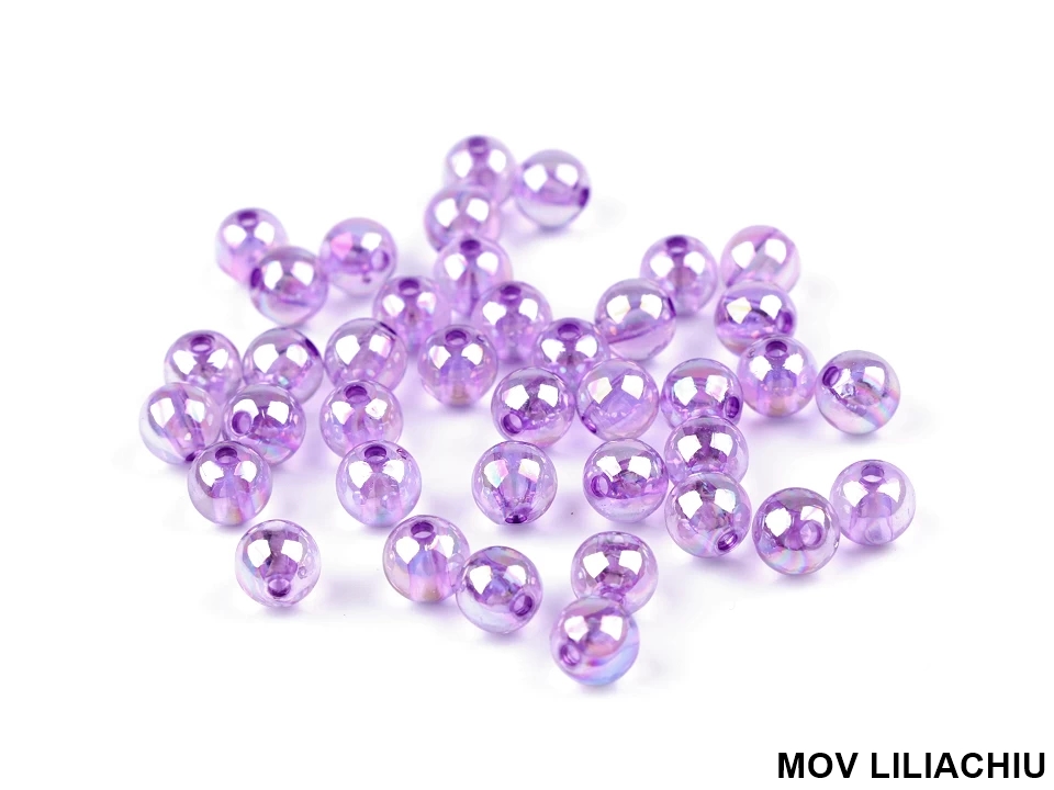 Margele Curcubeu din Plastic, 8 mm (1 pachet)Cod: 340435 - Emidale