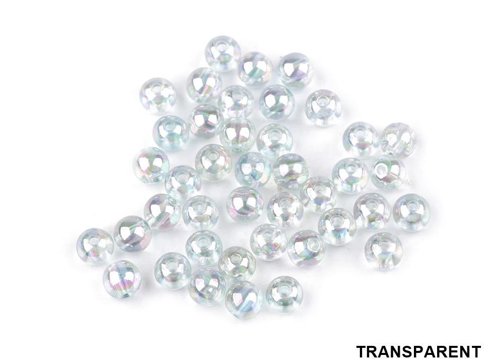 Margele Curcubeu din Plastic, 8 mm (1 pachet)Cod: 340435 - Emidale