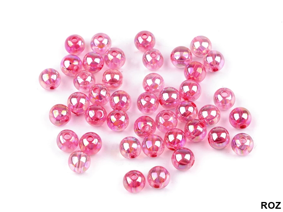 Margele Curcubeu din Plastic, 8 mm (1 pachet)Cod: 340435 - Emidale
