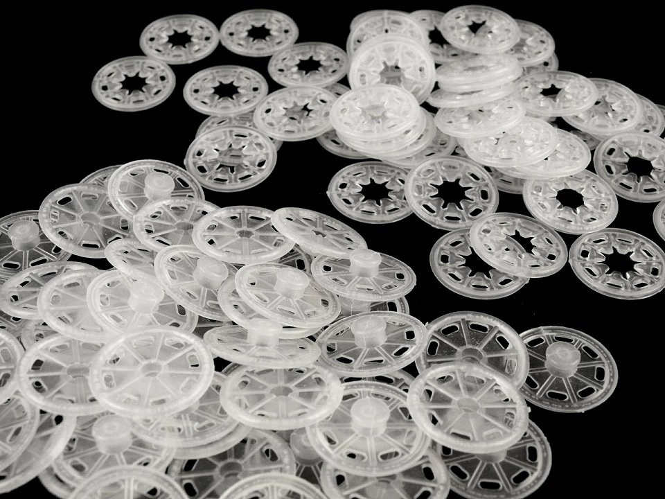 Capse de Cusut din Plastic, 25 mm, Transparent, Negru (10 perechi ...