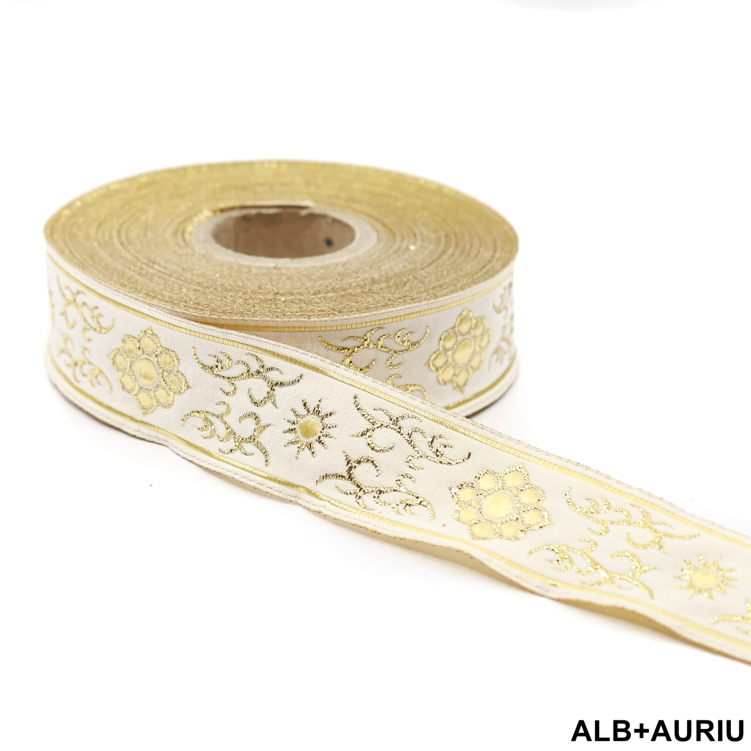 Pasmanterie cu Fir Metalic Auriu, latime 2.2 cm (10 metri/rola)Cod ...